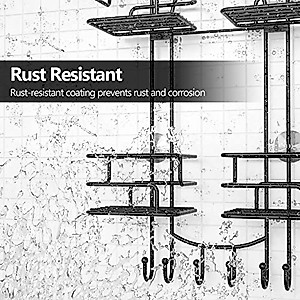 SRIWATANA Shower Caddy Hanging Over Head Shower Organizer and Bathroom Shelves Wall Mounted, Bundle