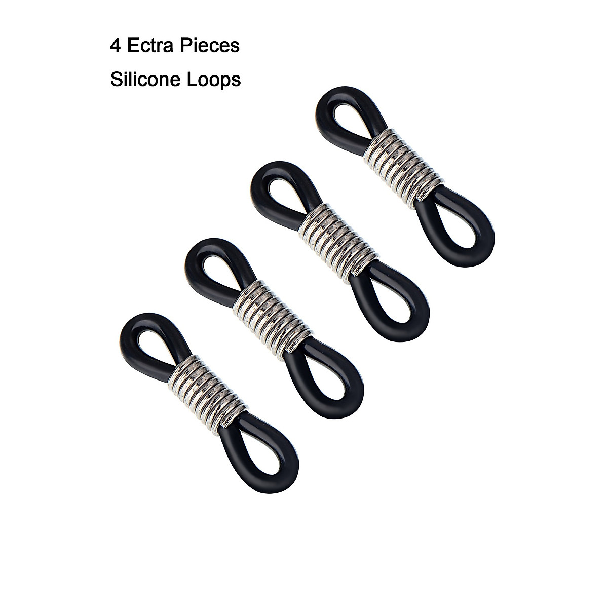 TOODOO 2 Pieces Glasses Chain for Women Beaded Eyeglass Straps Lanyards Sunglasses Holder Chain with 4 Pieces Silicone Loop (Color Set 1)