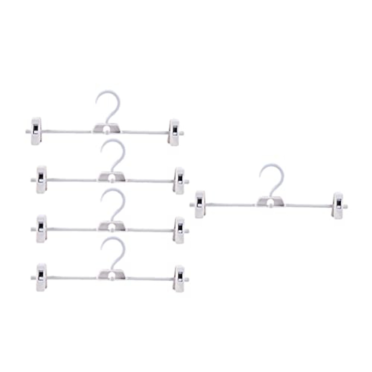 Cabilock Plastic Hangers 10pcs Space- White Clothing for Skirt Clips Drying Pants Pant Slack Plastic Rack Jeans Non- Home Balcony Adjustable Clip Skirts Hangers Slacks Trouser Non Pants Hangers