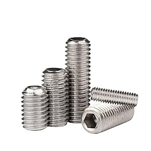 RAWARS Hexagon Socket Screws 10pcs 304 Stainless Steel concave end Hexagon Socket Set Screw Screw Flat end Base Meter Stop Screw Headless Machine Meter Screw (Size : M5*12)