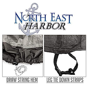 NEH Premium Waterproof Barbeque BBQ Grill Cover - X-Large 71" Length (71" L x 24" Dx 46" H) - Breathable Material, Sunray Protected, and Weather Resistant Storage Cover - Gray with Black Hem