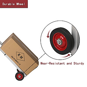 LUCKYERMORE 330 LB Capacity Hand Truck Dolly Portable Folding Compact Trolley Heavy-Duty Aluminum Luggage Cart with 2 Wheels