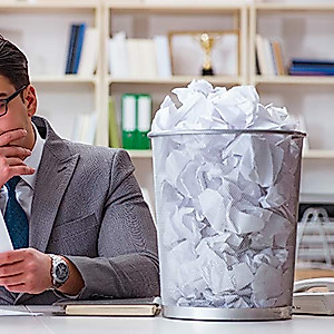 Zuvo Metal Wire Mesh Waste Basket Garbage Trash Can for Office Home Bedroom Height 10.1" Width 10", 4 Gallon (16 Quart) (2, Silver)