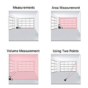Laser Measure, atolla Laser Distance Meter (196Ft M/In/Ft) up to 60m/±2mm Accuracy with Mute Function, Waterproof IP54, Bubble Level, LCD Backlit for Pythagorean Mode, Measuring Distance, Area, Volume
