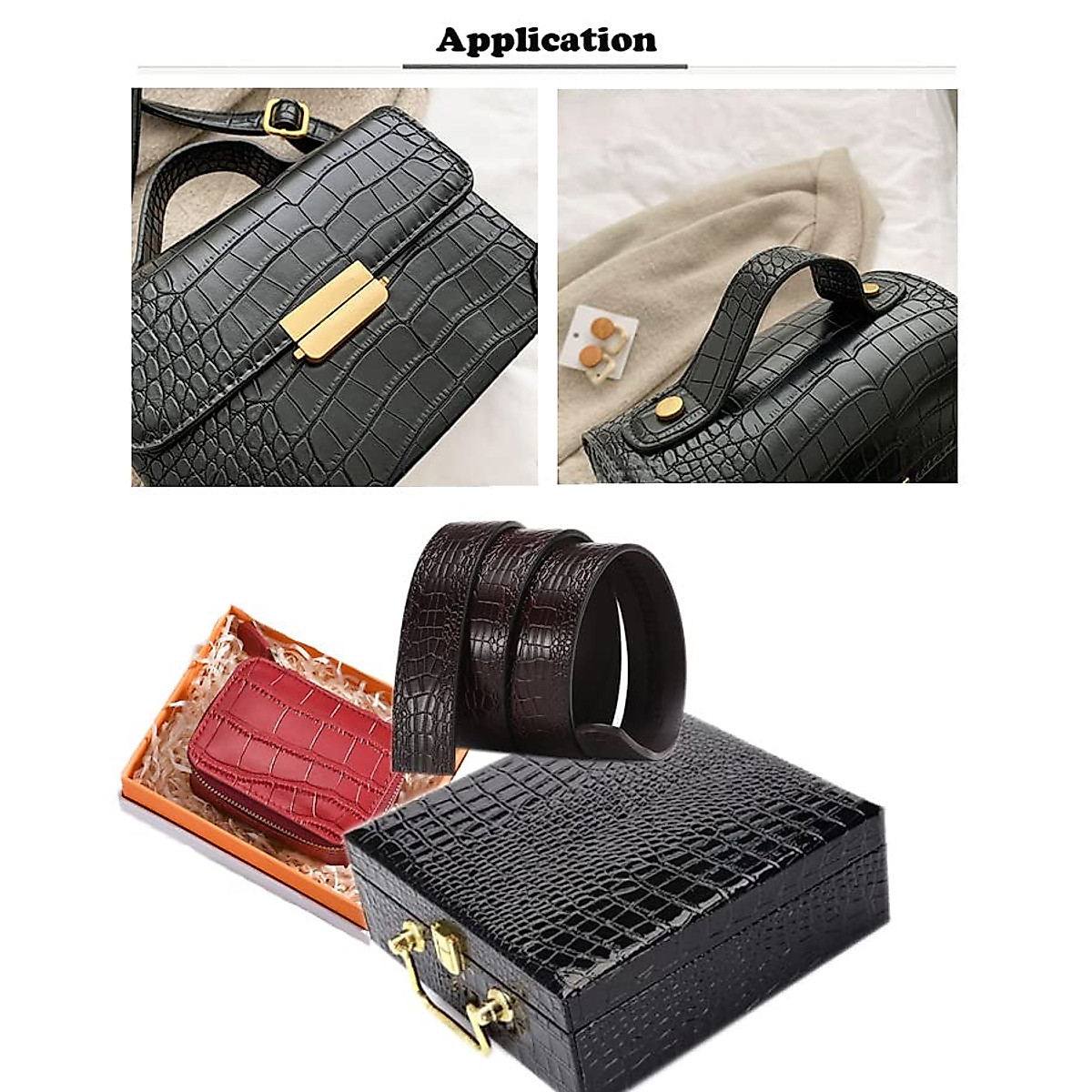 Wento Alligator Skin PU Leather Fabric Faux Leather Fabric Crocodile Fabric Leather Upholstery Fabric by The Yard