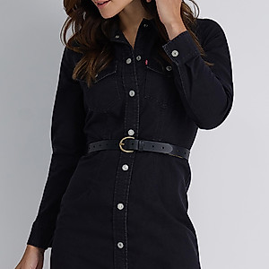 Levi's Women's Fully Adjustable Slim Belt, Black Perforated, Small