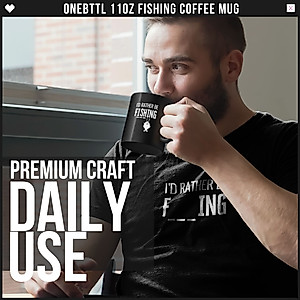 Onebttl Fishing Gifts for Men, Coffee/Cold Drinks Mug, Fishmen Gift for Fishing Lover, Ceramic Heat Changing Mug, Gift Idea Cup For Christmas, Birthday- I'd Rather Be FISHING