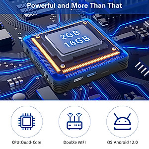 Android 12.0 TV Box, Android TV Box RK3318 Quad-Core 64bit Cortex-A53 2GB RAM 16GB ROM TV Box Support 4K 3D 2.4/5.0GHz WiFi BT5.0 10/100M Ethernet HDMI 2.0 H.265 HDR Smart TV Box