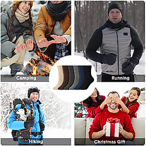 Kenning Pairs Men Heavy Thick Wool Socks Soft Warm Winter Socks Heavy Boot Thermal Socks for Men Cozy Winter Crew Socks for Cold Weather Hiking One Size