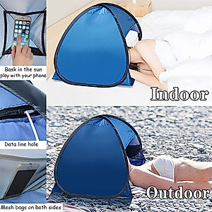 Beach Sun Shelters,Instant Sun Shade Canopy Head PopUp Canopy Automatic Shade Tent for Camping Hiking Picnic Portable Sun Shelter Windproof Waterproof with Mobile Phone Stand
