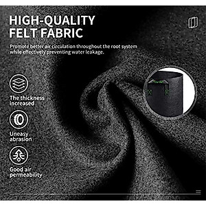 iGarden Grow Bags Tall, 10 Gallon Grow Pots 6 Pack with Handles, Heavy Duty 320G Thickened Nonwoven Fabric Plant Bag for Vegetables