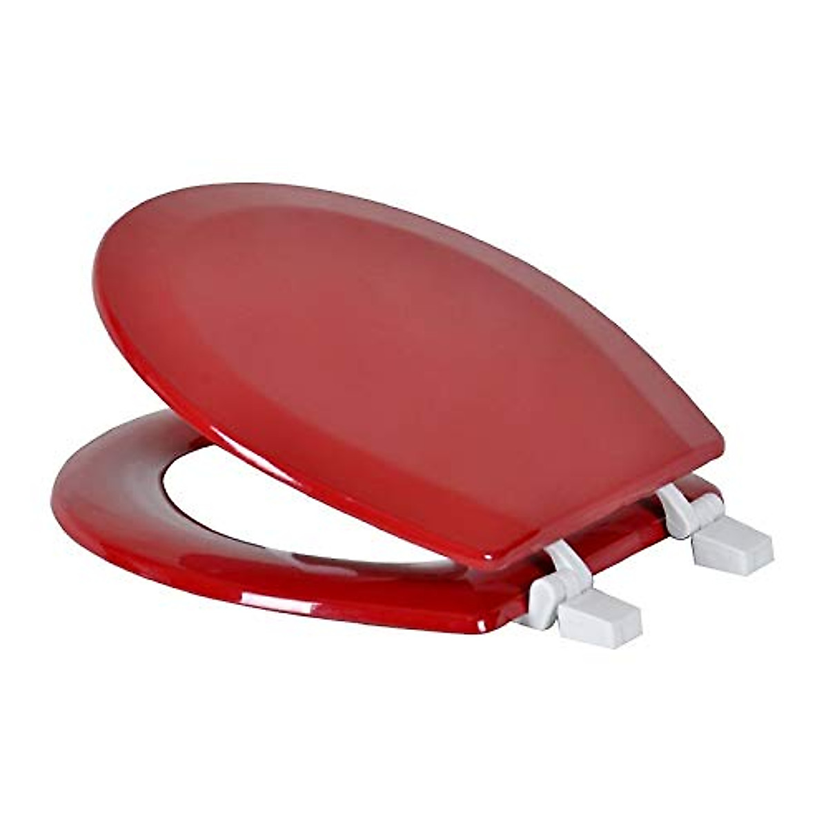 J&V Textiles Round Wooden Toilet Seat With Beveled Edge (Red)*
