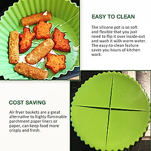 6.5Inch 2 Pack Silicone Air Fryer Liners, Air Fryer Silicone Pot for 1-3.5 QT Airfryer, Replacement of Parchment Paper Liners, Non-stick and Reusable