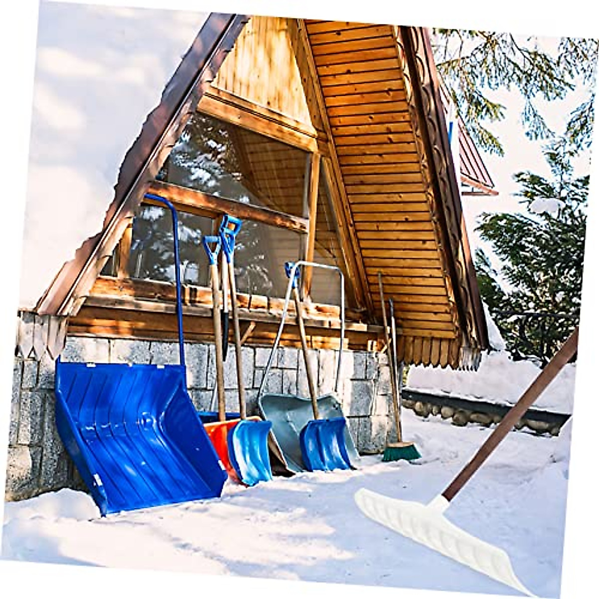 SUPVOX Snow Scraper Snow Remover for Driveway auto Snow Brush Winter Brush for car Snow Removal Brush extendable Snow Brush Manual Snow Pusher Snow Device The roof Plastic White