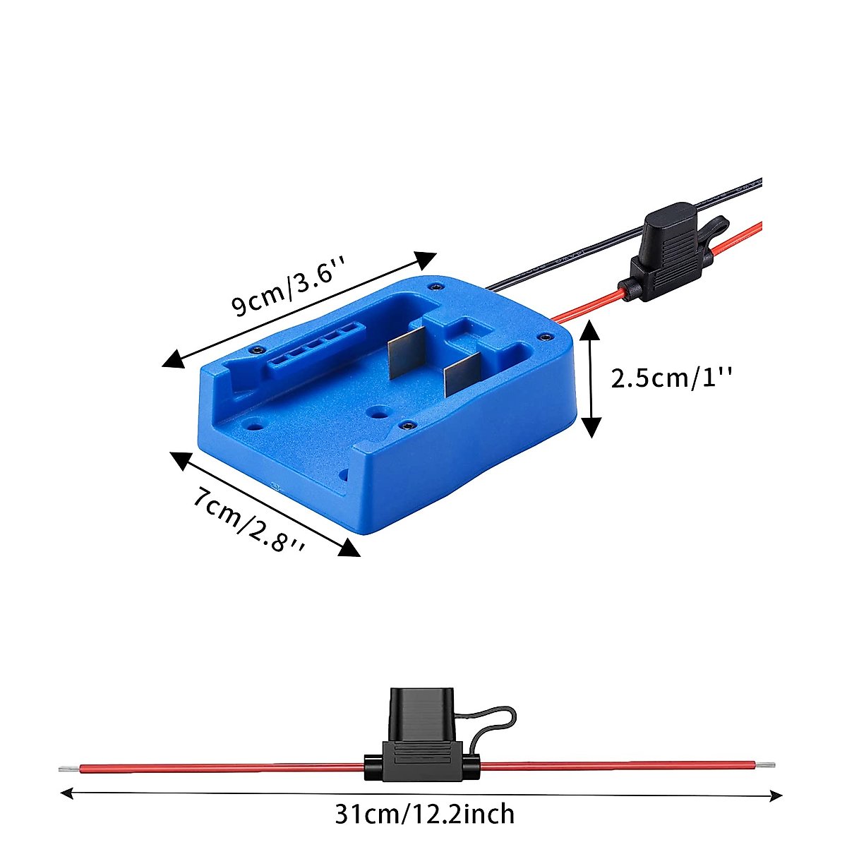 Power Wheel Adapter for Kobalt 24V Battery Adapter with Fuse & Wire Terminal,14 Gauge Wire Power Convertor for DIY RC Trucks, RC Toys, Robotics, Work Lights