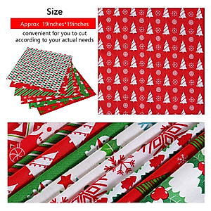 12 Pieces 11.8 x 11.8 Inches Christmas Fabric Bundles Multi-Color Fabric Patchwork Christmas Tree Fat Quarters for DIY Craft Christmas DIY Quilting