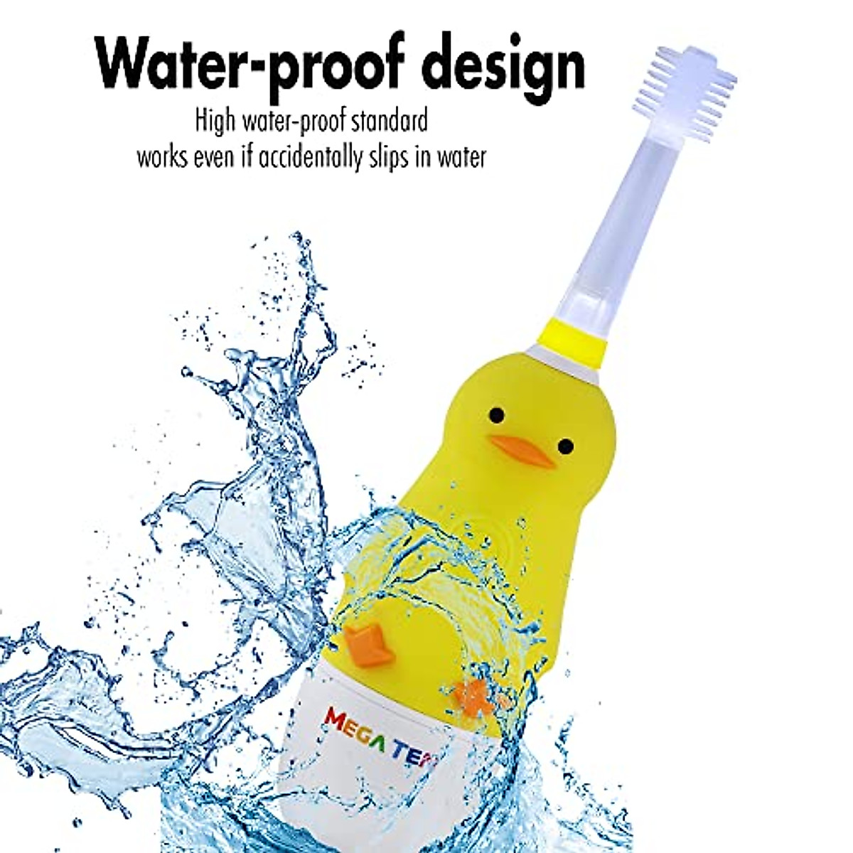 Brilliant Kids Sonic Electric Toothbrush Characters with Flashing Lights and Fine Bristles - Fun Brushing for Parent and Child, Ages 3-8, Duck