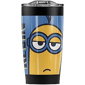 Logovision Minions OFFICIAL Kevin Blue Stainless Steel 20 oz Travel Tumbler, Vacuum Insulated & Double Wall with Leakproof Sliding Lid