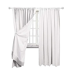 Amazon Basics Blackout Curtain Set - 52''x 63'', White, 4-Pack