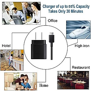 Samsung USB-C Super Fast Charging Wall Charger-25W PD Charger Adapter with Type-C Cable(5ft) for Samsung Galaxy S22/S22 Ultra/S22+/S21/S21+/S21 Ultra/S20/S20+/S20 Ultra/Note 20 Ultra