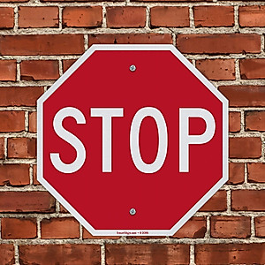 SmartSign “STOP” Sign | 12" x 12" Engineer Grade Reflective Aluminum (Pack of 2), Made in USA