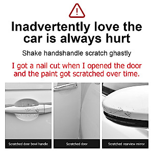 Car Door Handle Bowl Sticker, 8 Pcs Carbon Fiber Anti-Scratches Protectors, Universal Car Door Handle Cup Paint Guard Protective Films, Self-Adhesive & Non-Marking, Car Accessories