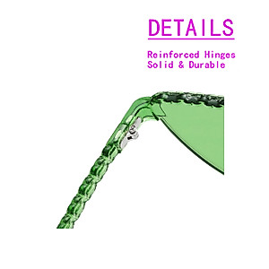 Yoela Triangle Thick Rimless Sunglasses Transparent One Piece Eyewear Colorful Glasses Party Favors