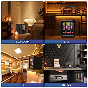 Geekman 75 Can Beverage Refrigerator, Freestanding Mini Fridge With Glass Door and Adjustable Shelving, Small Beverage Fridge for Beer, Soda Drink and Wine, Perfect for Home, Office, Dorm, and Bar