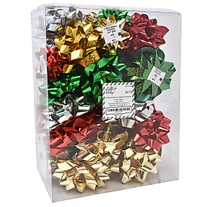 30 Christmas Self Adhesive Gift Bows and 8 Rolls of Christmas Curling Ribbons by Gift Boutique