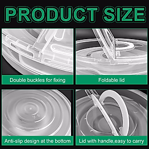 11.5 Inch Clear Pie Containers With Lids and Handle Round Pie Carrier Reusable 2 Compartments Pizza box Leftover Pizza Keeper for Food Cake Cheesecake Tortilla Pastry