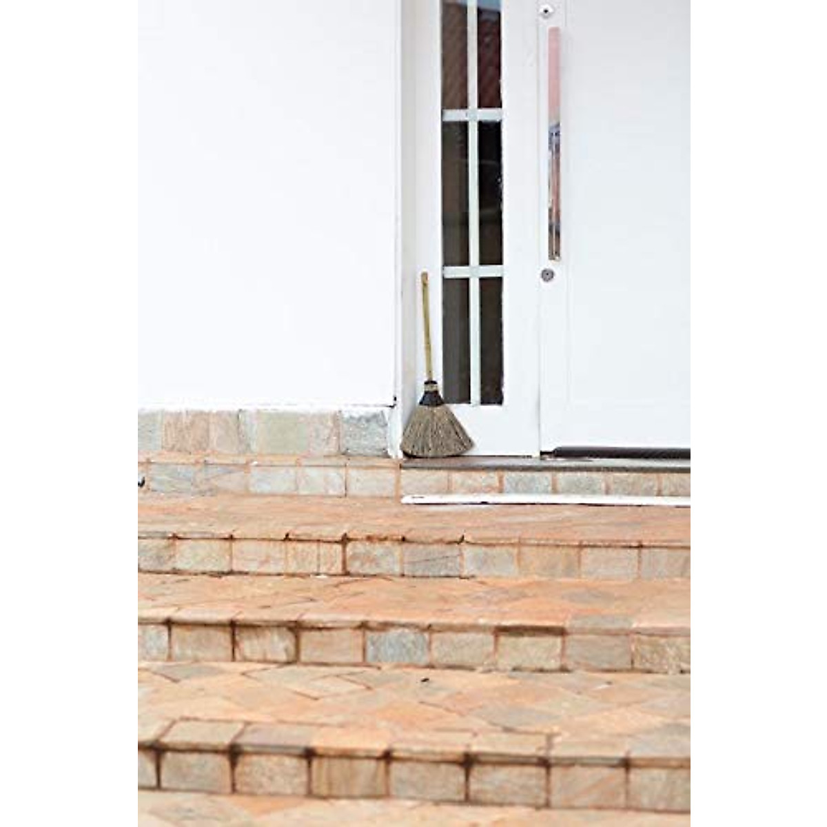 24" Short Elephant Eyelash Grass Natural Grass Broom Thai Broom Bamboo Stick Handle with Natural Holder in one Piece of Bamboo Housewarming Gift Cleaning Supplies Width of Sweeper Grass 7 - 8-inch