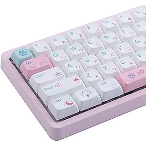 JOMKIZ 132 Keys PBT Keycaps,Dye Sublimation XDA Profile Keycaps Customized ANSI Layout Keycaps Set Compatible with Cherry MX Switches Mechanical Keyboards