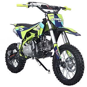 X-PRO 125cc Kids Dirt Bike Pit Bike Youth Dirt Pit Bike with 4-Speed Semi-Automatic Transmission, Big 14"/12" Tires! (Green)