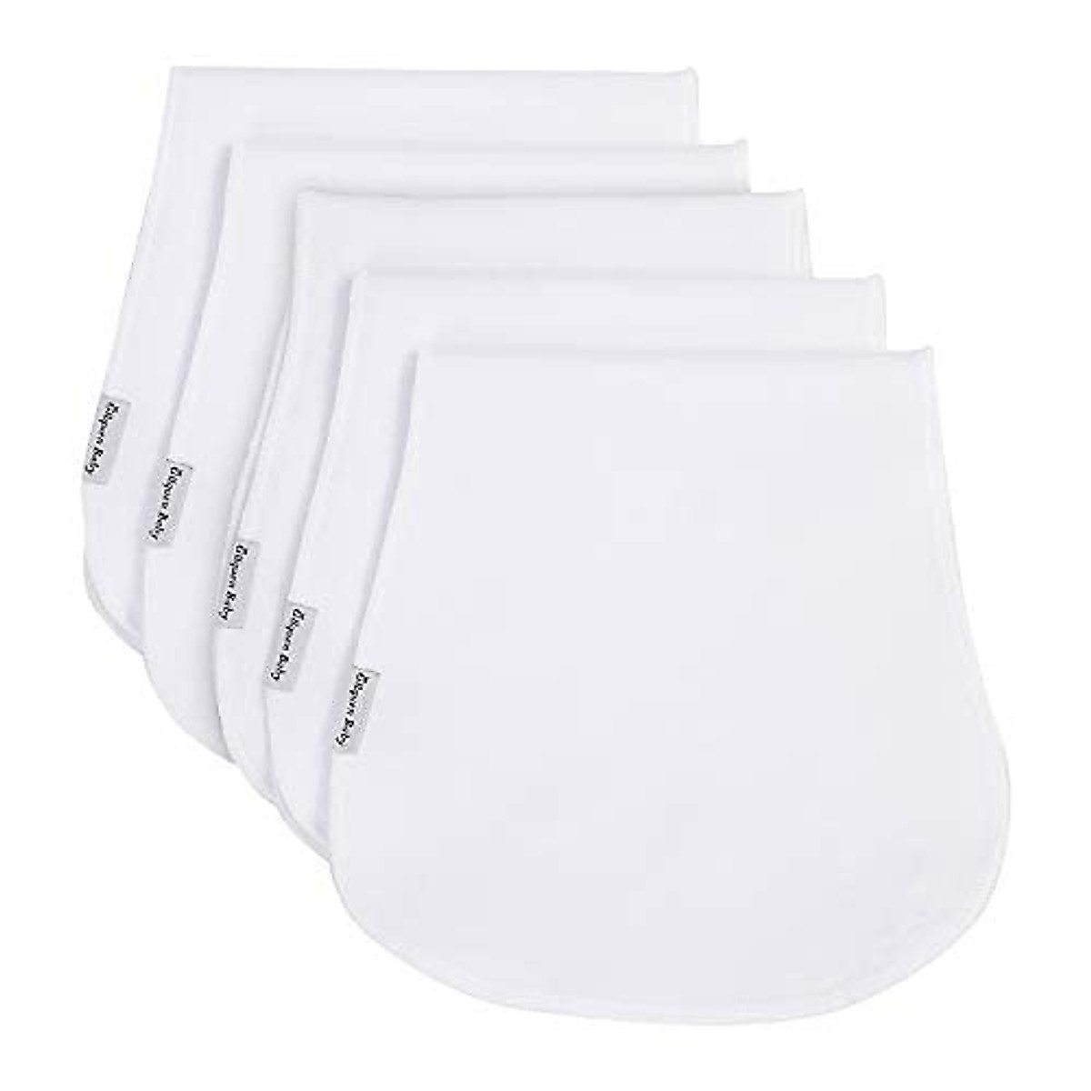 Baby Burp Cloth - 5 Packs Organic Cotton Two Layers Burping Rags, Large Contoured Ultra Soft and Thick Absorbent Towels, Unisex for Boys and Girls, Baby Shower, 19"x9"