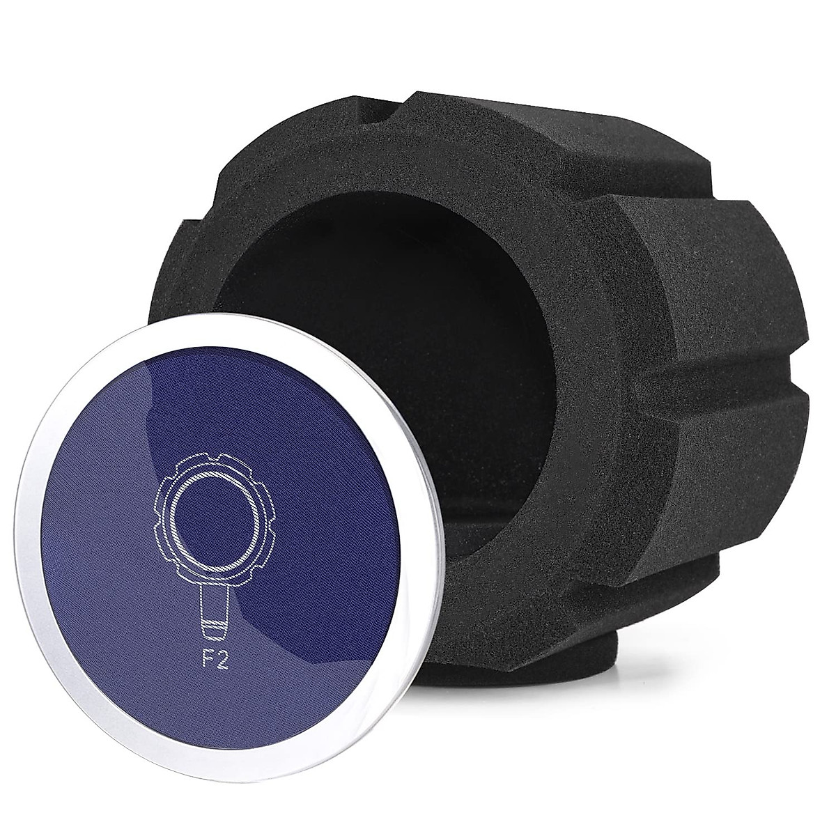 Facmogu Large Microphone Windscreen Foam Cover Pop Filter, Microphone Wind Shield Pop Filter, Acoustic Filter with Thick Sponge for Indoor Studio Audio Recording & Outdoor Wind Noise Reflections, Blue