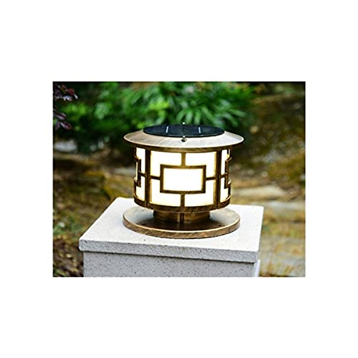 LED Garden Light Solar Light European Style LED Column Head Lamp Fence Door Post Lamp Villa Home Garden Garden Light Outdoor Light Solar Pathway Lights (Size : 300mm)