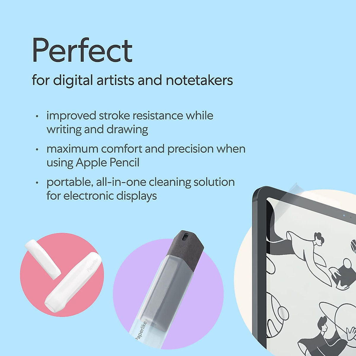 Paperlike 2.0 Pro Bundle - All-in-One Kit Includes Screen Protector for iPad Pro 11" and iPad Air 10.9", Pencil Grips, & Cleaning Kit