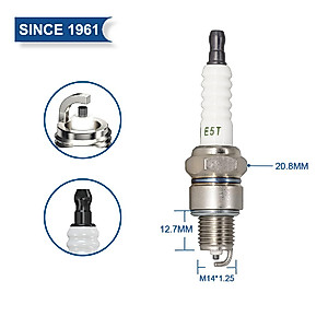 TORCH E5T Spark Plug Replace for NGK 6222/BPR5HS 4111/BP5HS Spark Plug,for Arctic Cat 0217-702,for Honda 98076-55717,98076-55747,for Suzuki 09482-00147 09482-00316 09482-00359 09482-00416-111,OEM, ea