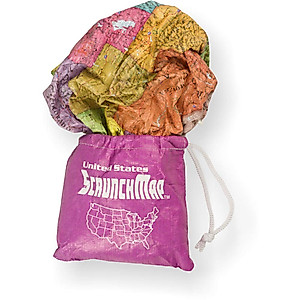 Waypoint Geographic USA ScrunchMap, Portable, Easy-to-Store USA Map, Water and Tear-Resistant Map, Eco-Conscious Unique Gifts, Storage Bag Included, 24" H x 36" W