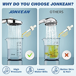 JONKEAN Handheld Water Softener Shower Head with Filter for Hard Water, Detachable Powerful Hand Held Shower Heads High Pressure, Pause Filtering Shower Head to Remove Chlorine and Fluoride (Chrome)