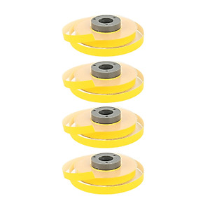 4 Rolls Label Maker Tapes, 6mm Wide 8m Long Clear Printing Self Adhesive Label Maker Tape Thermal DIY Label Paper for MAX LM 370 380 390 (Yellow)