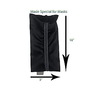 Masque Case Laundry Bag 2 Pack for Cleaning Reusable Face Masks, Keep Face Mask Clean with a Custom Delicates Mesh Washer Bag (2 Black, 2)
