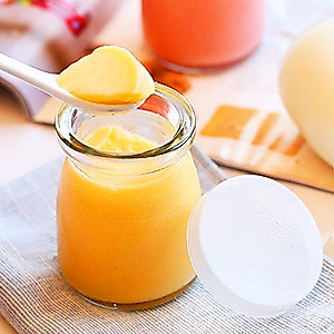 KAMOTA Glass Jars, 40 PACK 4 oz Clear Yogurt Jars With PE Lids, Glass Pudding Jars Yogurt Jars Ideal for Jam, Honey, Wedding Favors, Shower Favors (150ml)