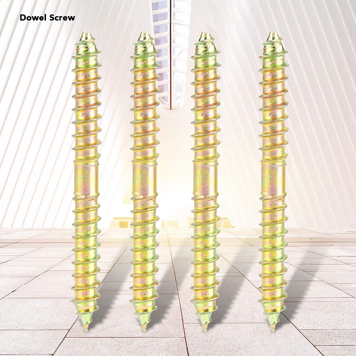 10pcs 660mm Dowel Screw Double Ended Self Tapping Threaded Bolts Woodworking Furniture Connector Studs Rods Bars Double Ended Rod Connector Double-Ended Rod Connector self Tapping Rod