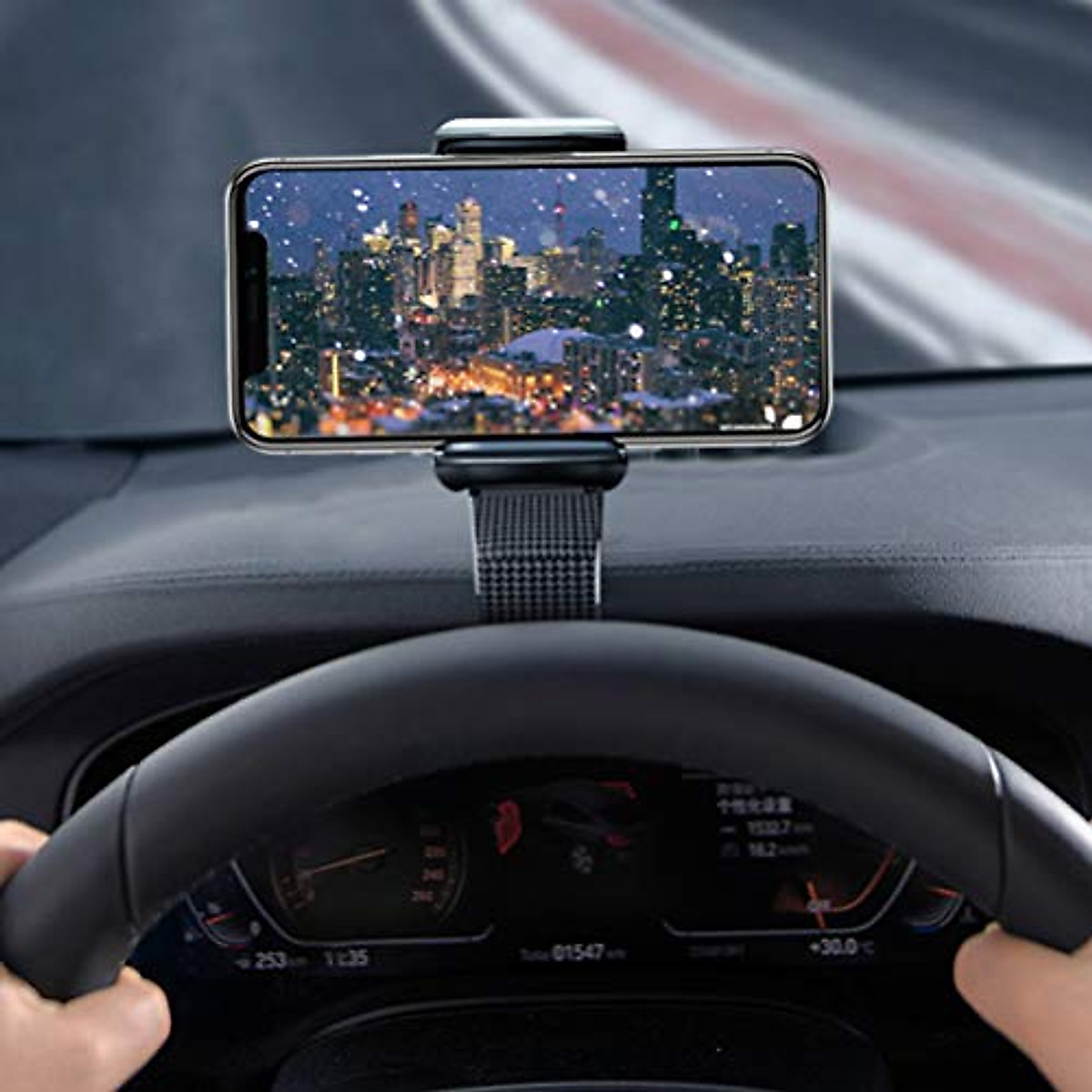 Garneck Car Dashboard Phone Stand 360°Rotate Car Cell Phone Mount Phone Holder Phone Bracket Clip Navigator Rack Car Parking Sign Holder for Car Vehicle (Black)