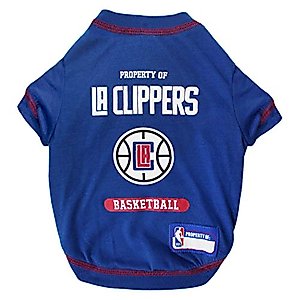 Cute Dog T-Shirt, Small - NBA Los Angeles Clippers Dog & Cat Shirt with Basketbal Team Logo. A Comfortable & Fashionable Yet Durable Pet Outfit