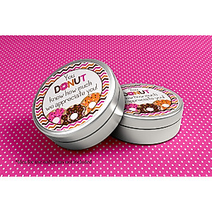 “Donut Know” Teacher, Staff, or Employee Appreciation Thank You Sticker Labels, 40 2" Party Circle Stickers by AmandaCreation, Great for Envelope Seals & Gift Bags