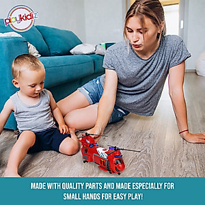 Playkidz Helicopter Toys for Boys, Toy Helicopter for Toddlers, Lights & Sounds, 17" Length, Rescue Role Playset, Play & Learn Toddler Toys Ages 3+