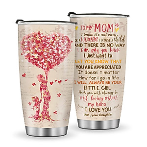 Jekeno Gifts for Mom Tumbler Mug for Mothers Day Birthday Christmas Valentines for Grandma 20oz Stainless Steel Slider Lid Insulated Car Home Office Travel coffee cup