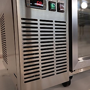 PEAKCOLD 2 Glass Door Commercial Back Bar Cooler; Stainless Steel Under Counter Refrigerator; 60" W